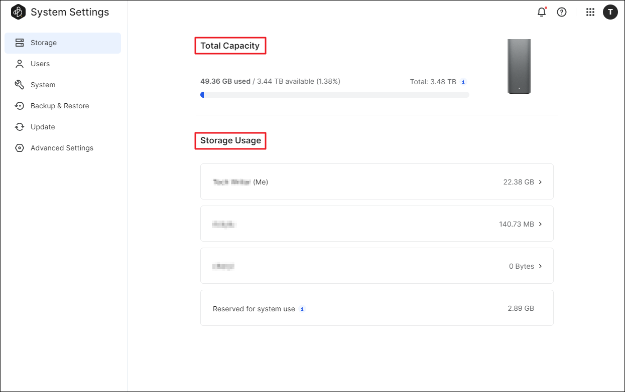 How are BeeStation's storage capacity and usage calculated? - Synology Knowledge Center
