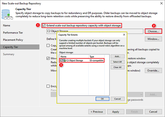 How do I set up the infrastructure in Veeam for data backup to C2 Object Storage? - Synology ...