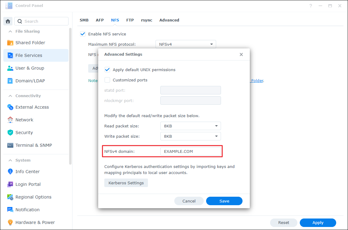 How Can I Configure A NFS Shared Folder To Use Kerberos Synology Knowledge Center
