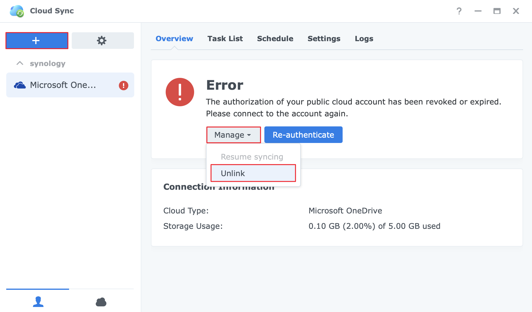 I couldn't re-authenticate OneDrive with Cloud Sync. What can I do ... I couldn't re-authenticate OneDrive with Cloud Sync. What can I do ...