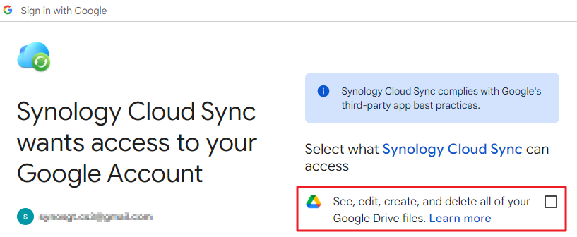 Why do I encounter an error when connecting Cloud Sync to Google services? - Synology Knowledge ...