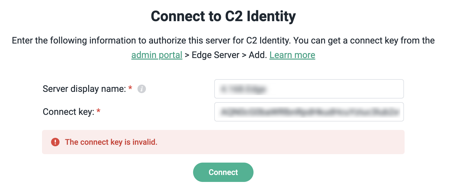 How do I resolve connection issues with C2 Identity Edge Server ...