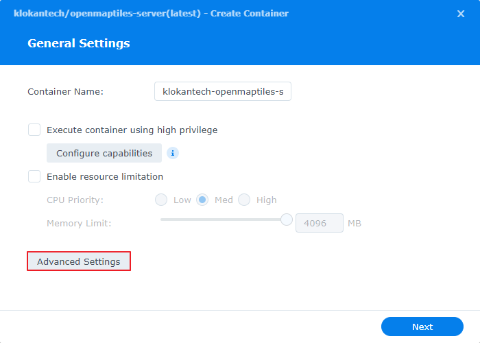How do I create a custom tile server on Synology NAS to be used as a ...