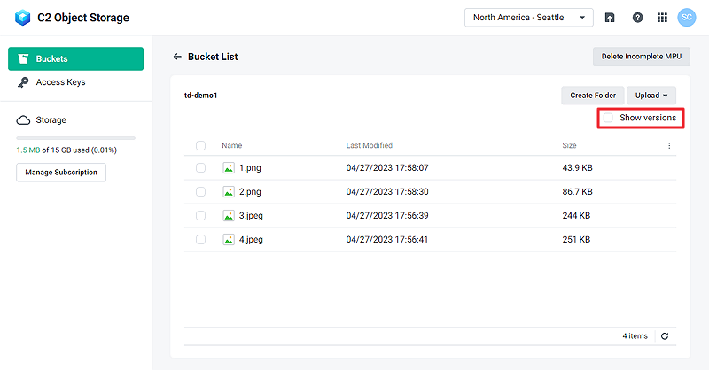 Use versioning in C2 Object Storage - Synology Knowledge Center