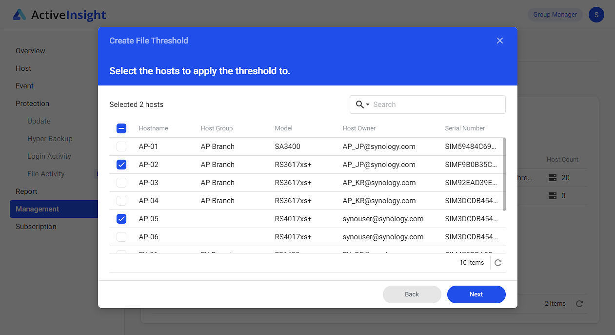 Active Insight web portal - Management - Synology Knowledge Center