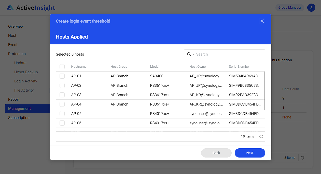 Active Insight web portal - Management - Synology Knowledge Center