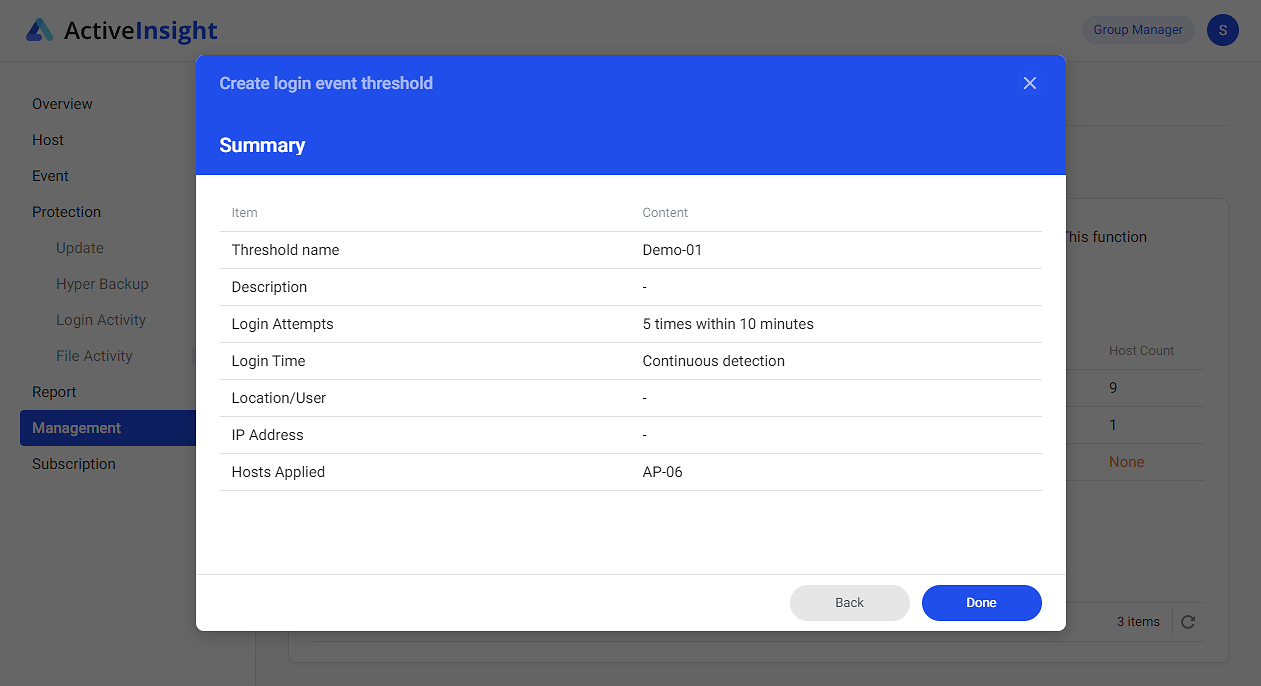 Active Insight web portal - Management - Synology Knowledge Center