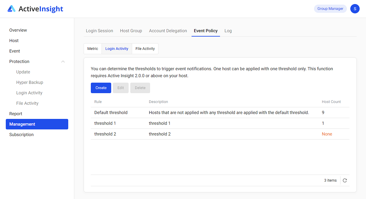 Active Insight web portal - Management - Synology Knowledge Center