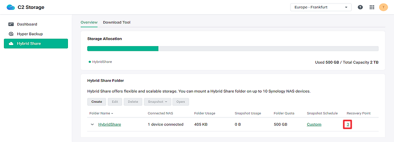 Recover previous versions of a Hybrid Share folder using C2 Storage ...