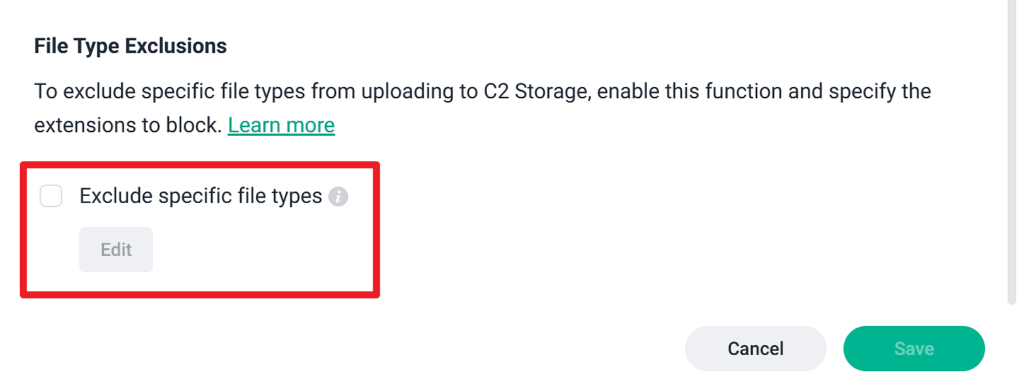 특정 파일 유형을 C2 Storage로 업로드에서 제외 - Synology 지식 센터