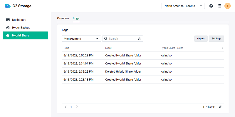 Audit Hybrid Share logs - Synology Knowledge Center