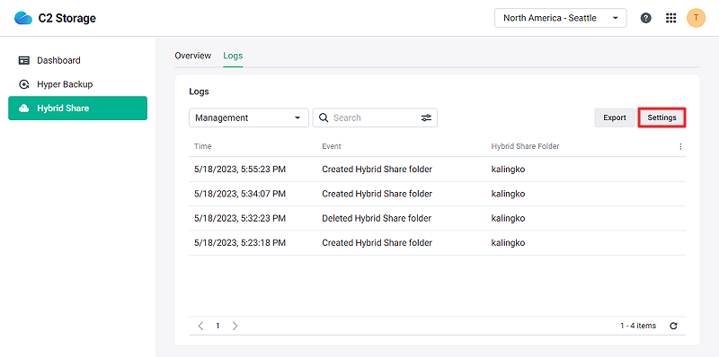 Audit Hybrid Share logs - Synology Knowledge Center