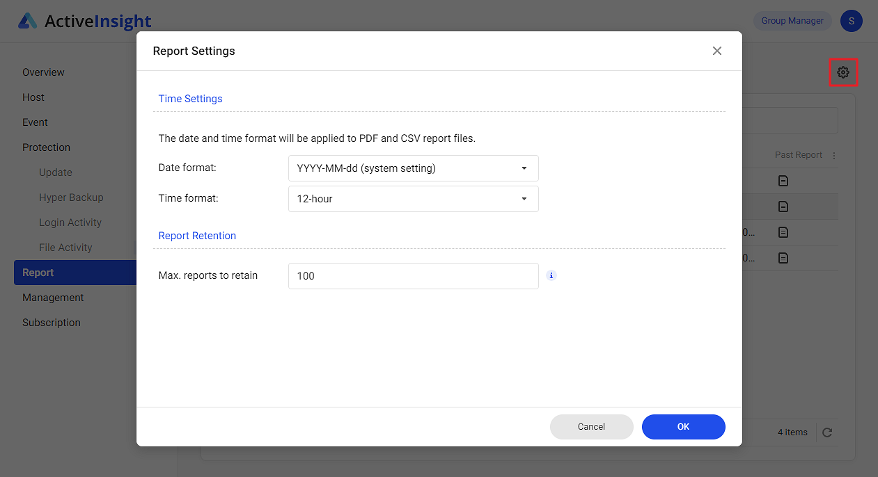 Active Insight web portal - Report - Synology Knowledge Center