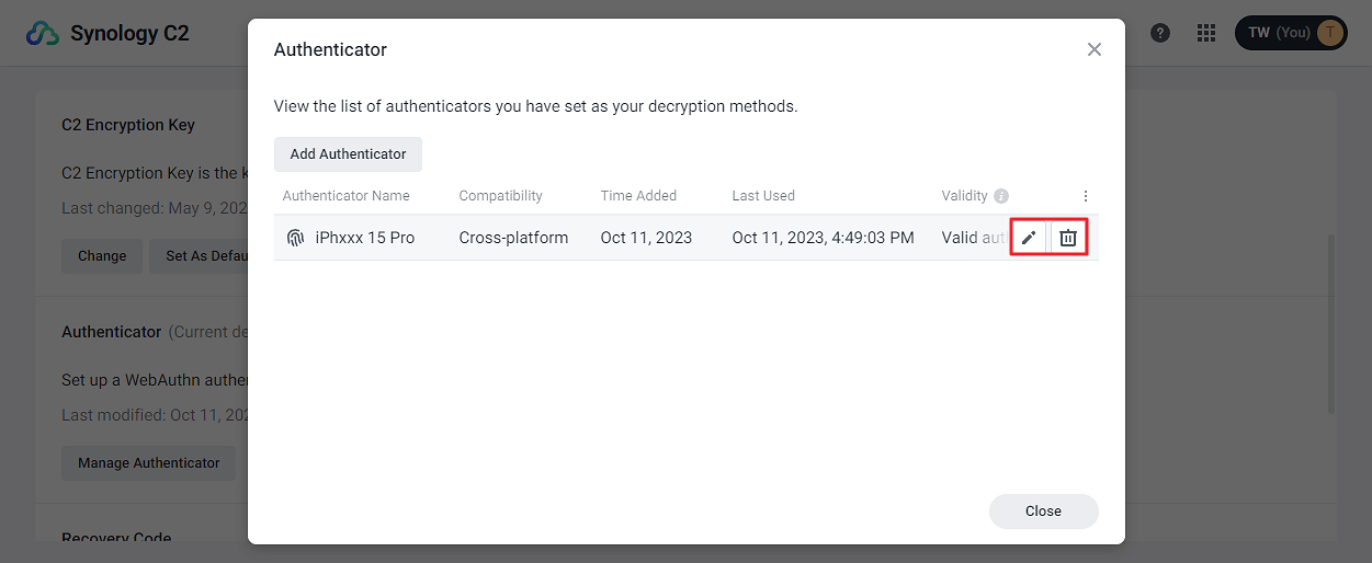 Unlock C2 services with your biometrics or hardware key - Synology ...