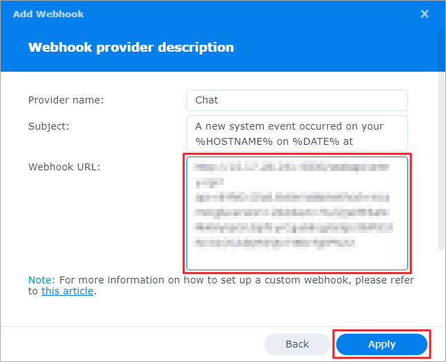 How can I configure the Synology Chat webhook to receive DSM system notifications - Synology ...