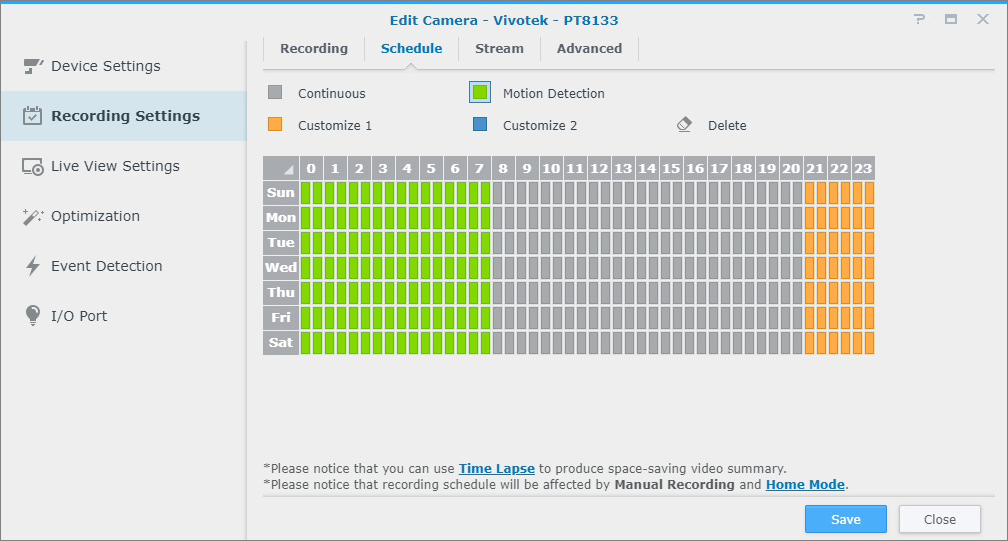 Change recording modes dynamically under different event situations ...